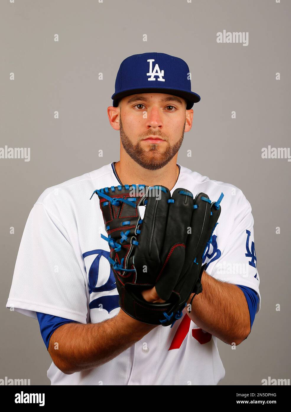 Los Angeles Dodgers pitcher Paco Rodriguez poses for a photograph on ...