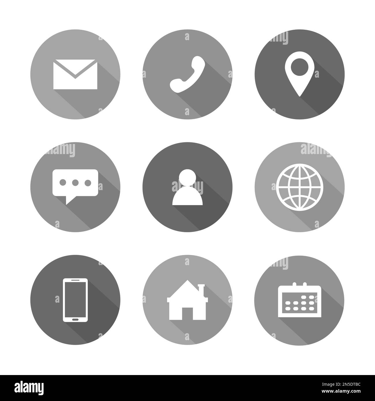 Business Card Circular Shadow Vector Icon Set Stock Vector Image & Art ...