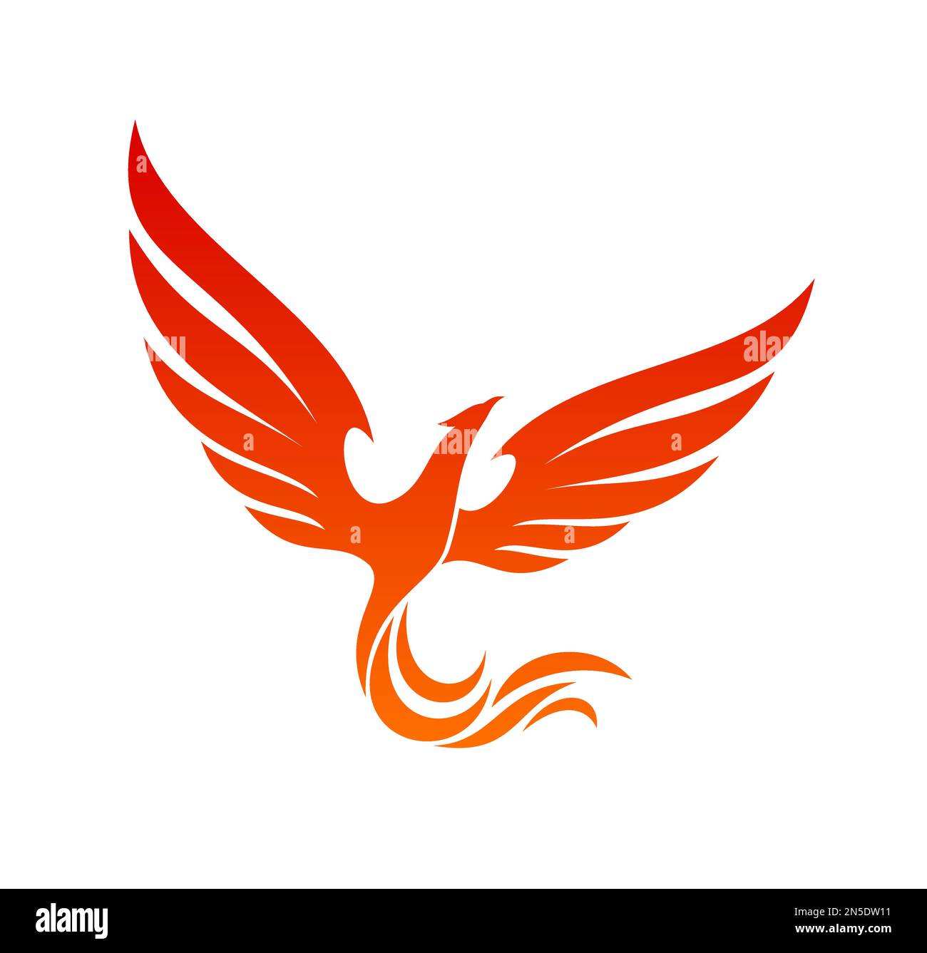 Phoenix, fairy bird icon. Magic animal, fairy firebird or bird with ...