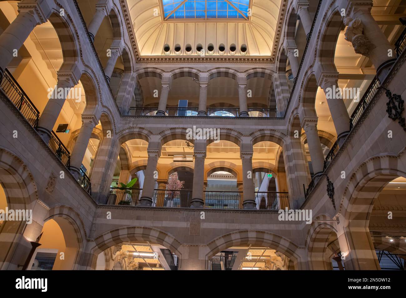 Balconies Inside The Magna Plaza Building At Amsterdam The Netherlands ...