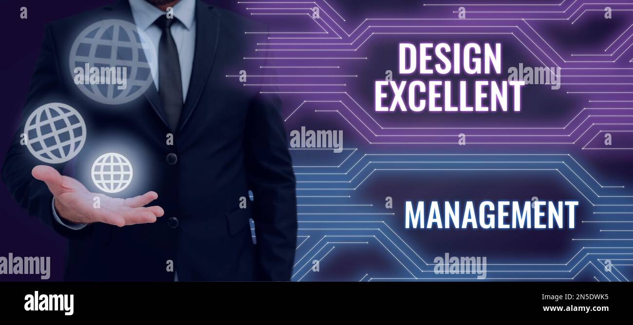 Text caption presenting Design Excellent Management. Word Written on ...