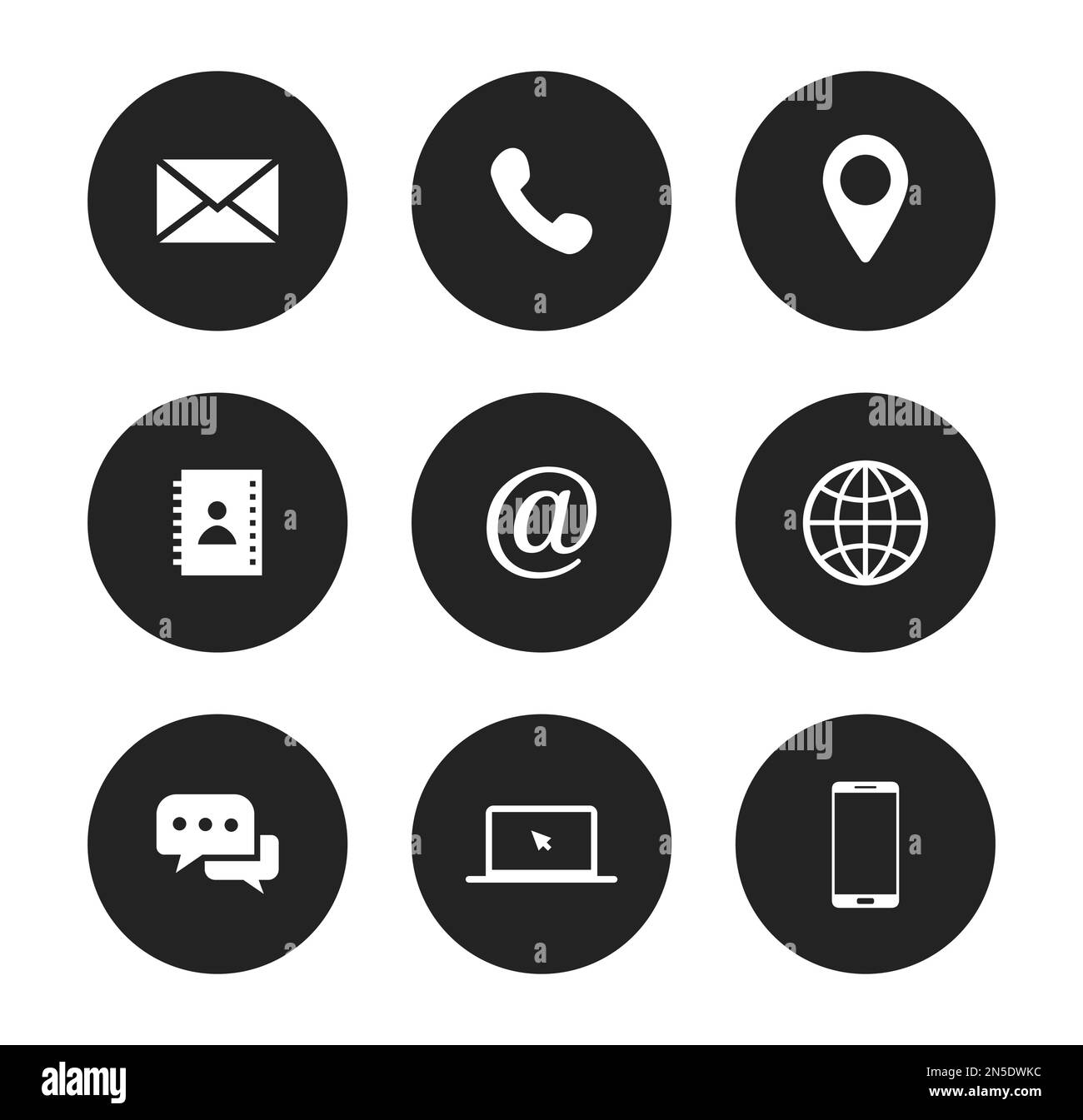 Phone location icons vector Black and White Stock Photos & Images - Alamy