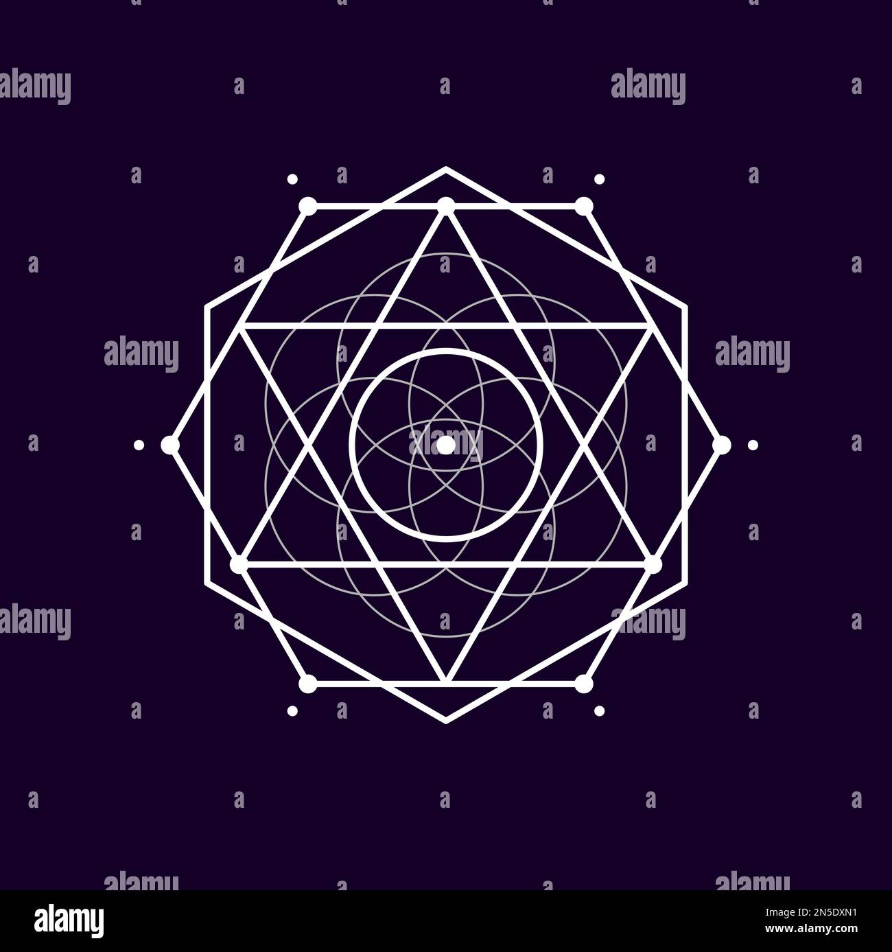 Ethnic mystic symbol, geometric magic shape isolated alchemy sacred ...