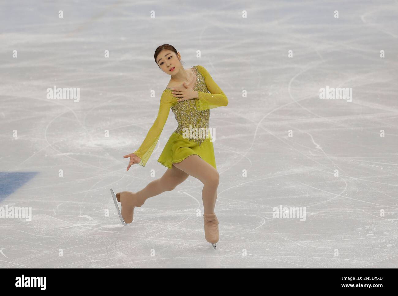 Yuna Kim of South Korea competes in the women's short program figure ...