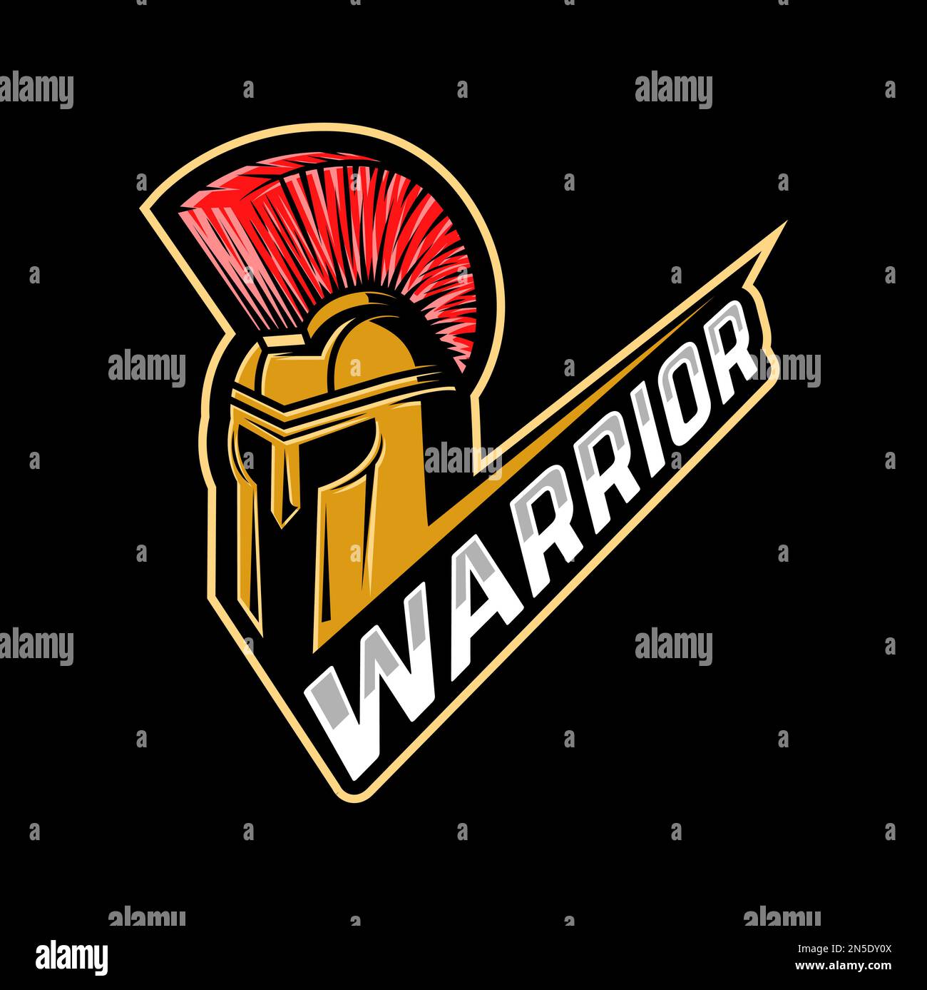 Sparta warrior mascot or icon. Sport tournament vector symbol with ...