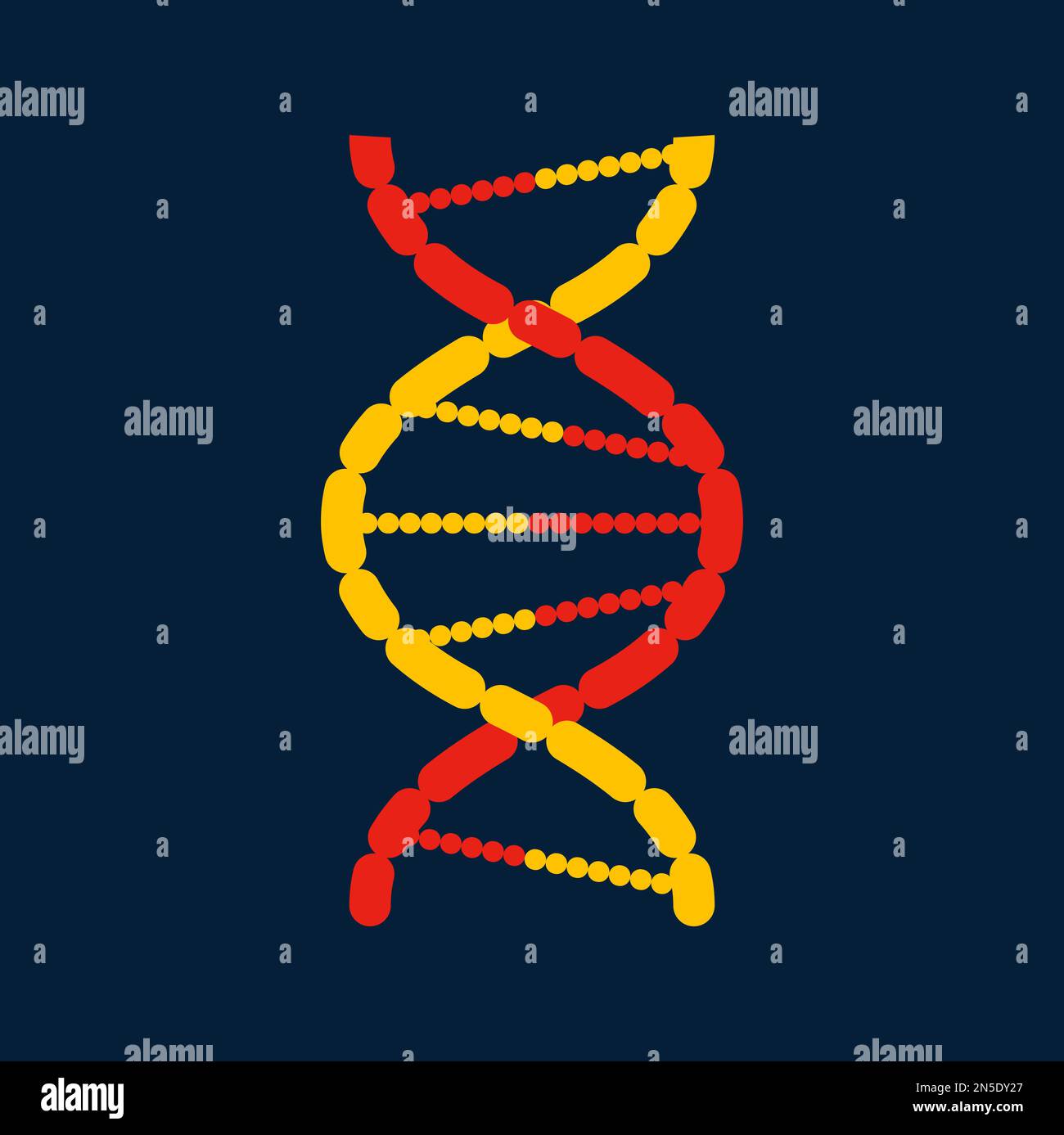 DNA abstract polygonal helix structure, cartoon genetic code, gene cell. Vector sequence of ...