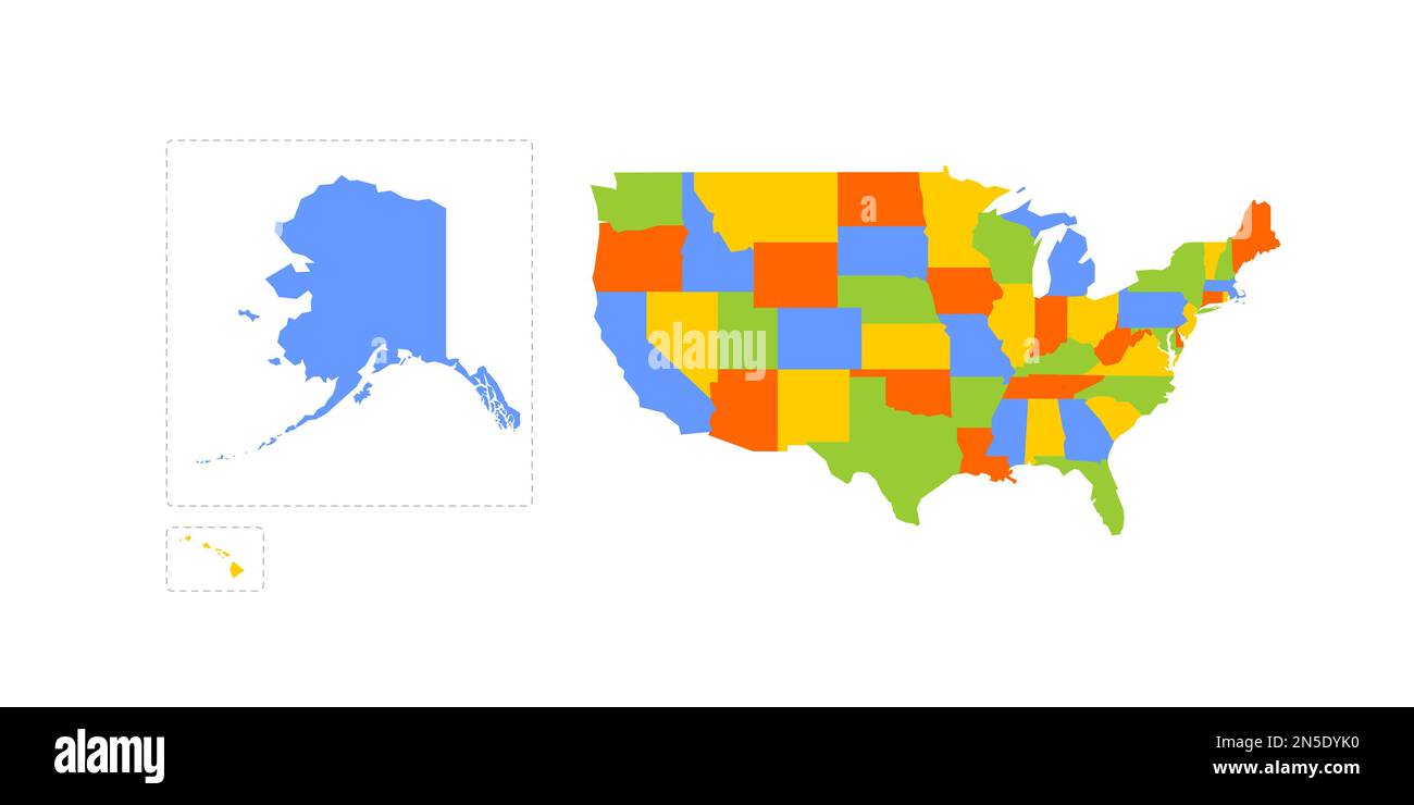 United States of America political map of administrative divisions ...