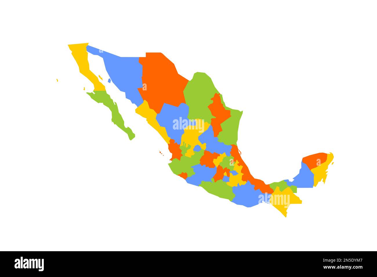 Empty Political Map Mexico Political North America Map Vector
