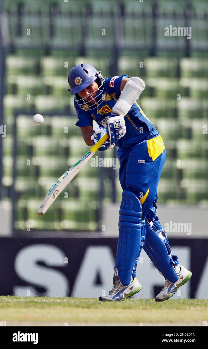 Sri Lanka’s Tillakaratne Dilshan plays a shot during the second one day ...