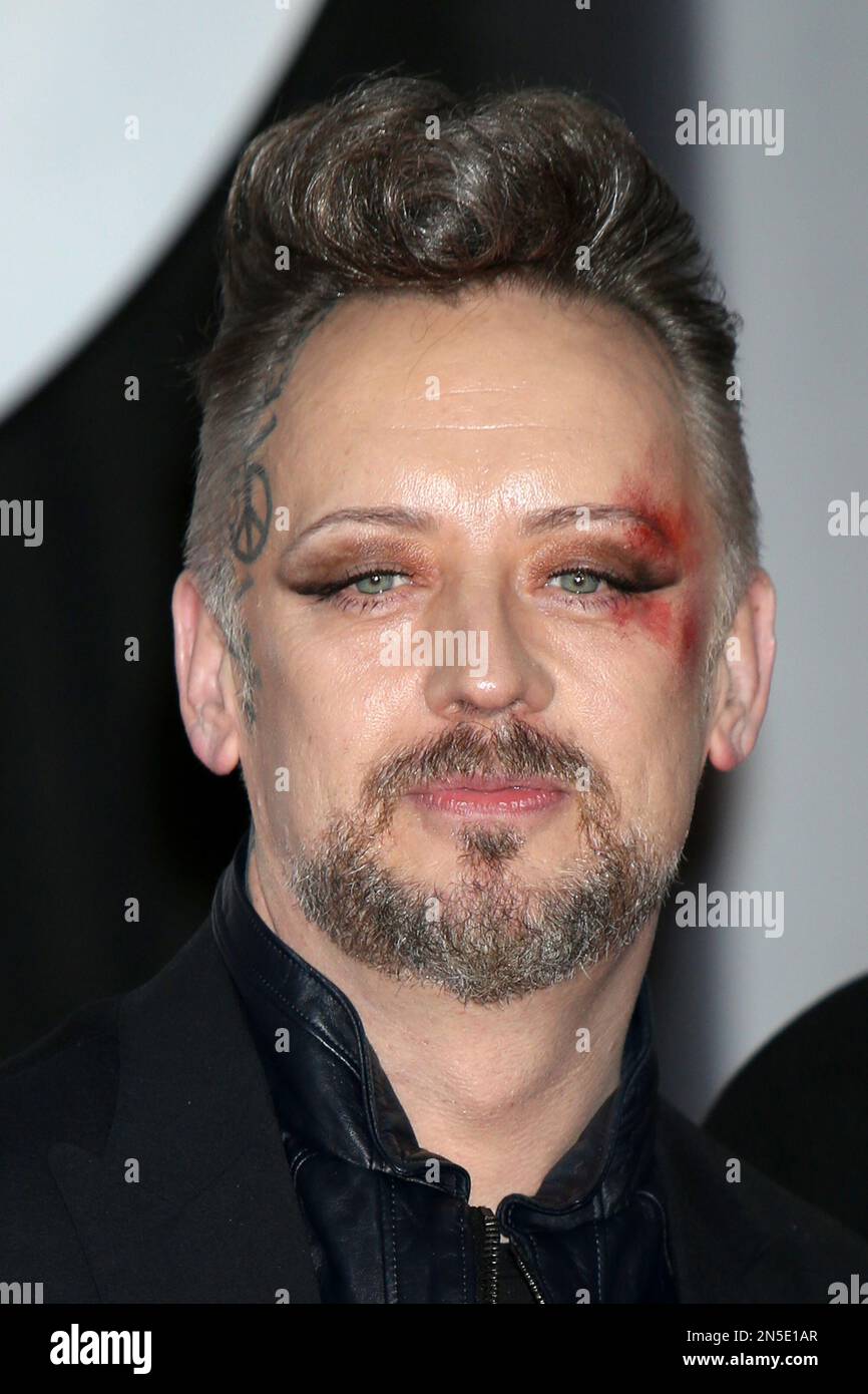 Boy George arrives at the BRIT Awards 2014 at the O2 Arena in London on ...
