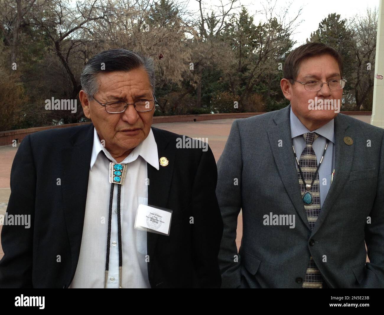 Ben Shelly, the President of the Navajo Nation, left, and Lorenzo Bates ...