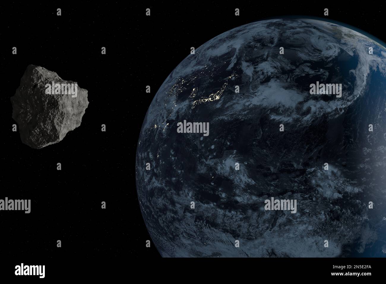 Meteorite Between Earth And Moon