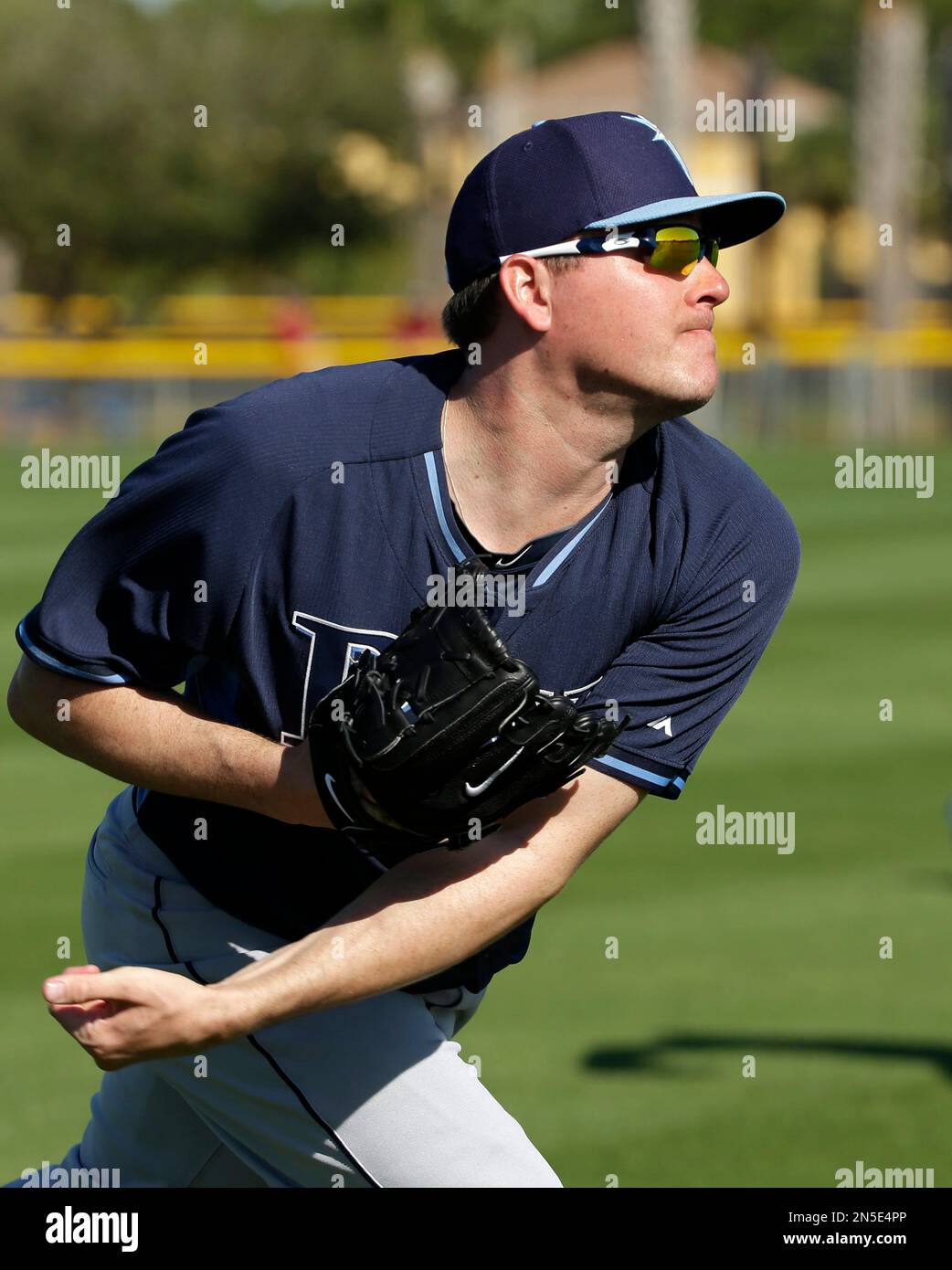 Tampa Bay Rays pitcher Jake McGee follows through on a throw during ...