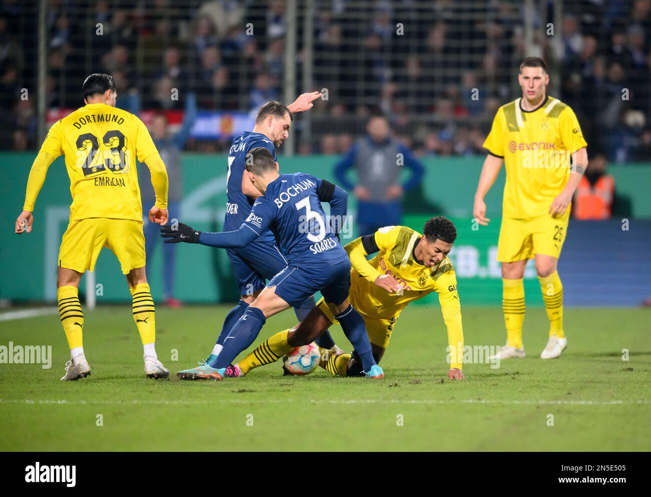 left to right Emre CAN (DO), Kevin STOEGER (St?ger)(BO), Danilo SOARES (BO), Jude BELLINGHAM (DO ...