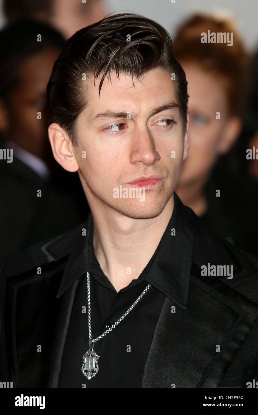Alex Turner arrives at the BRIT Awards 2014 at the O2 Arena in London ...