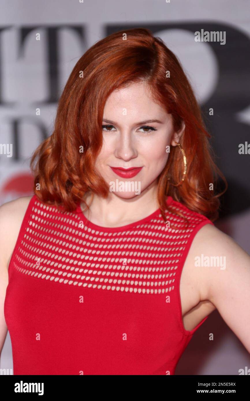 English singer-songwriter Katy B arrives at the BRIT Awards 2014 at the ...