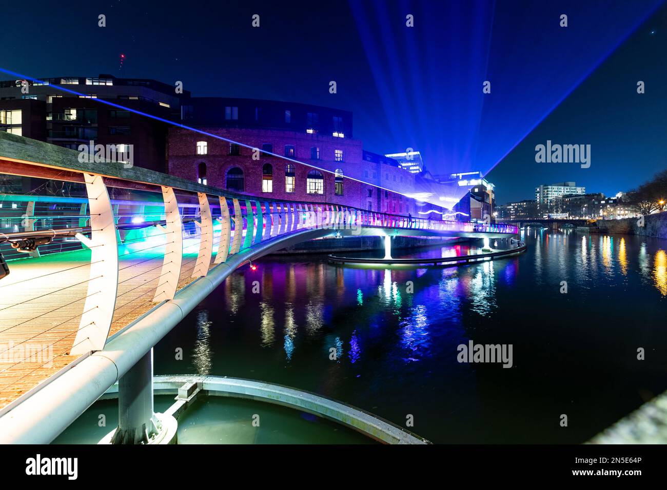 Beam at Castle Bridge, lasers, smoke and rainbows. Bristol Light ...
