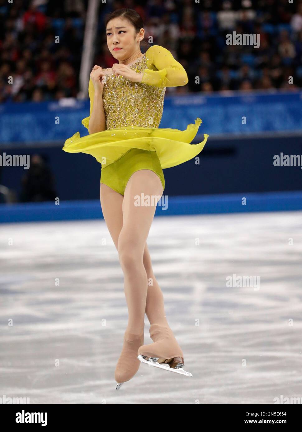Yuna Kim of South Korea competes in the women's short program figure ...