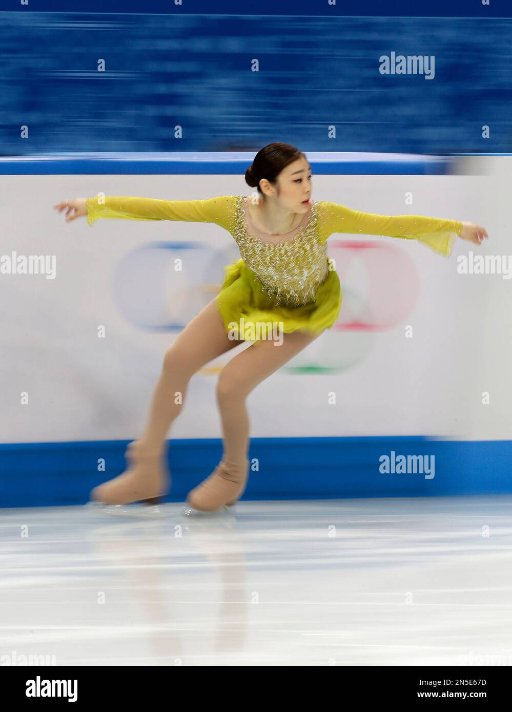 Yuna Kim of South Korea competes in the women's short program figure ...