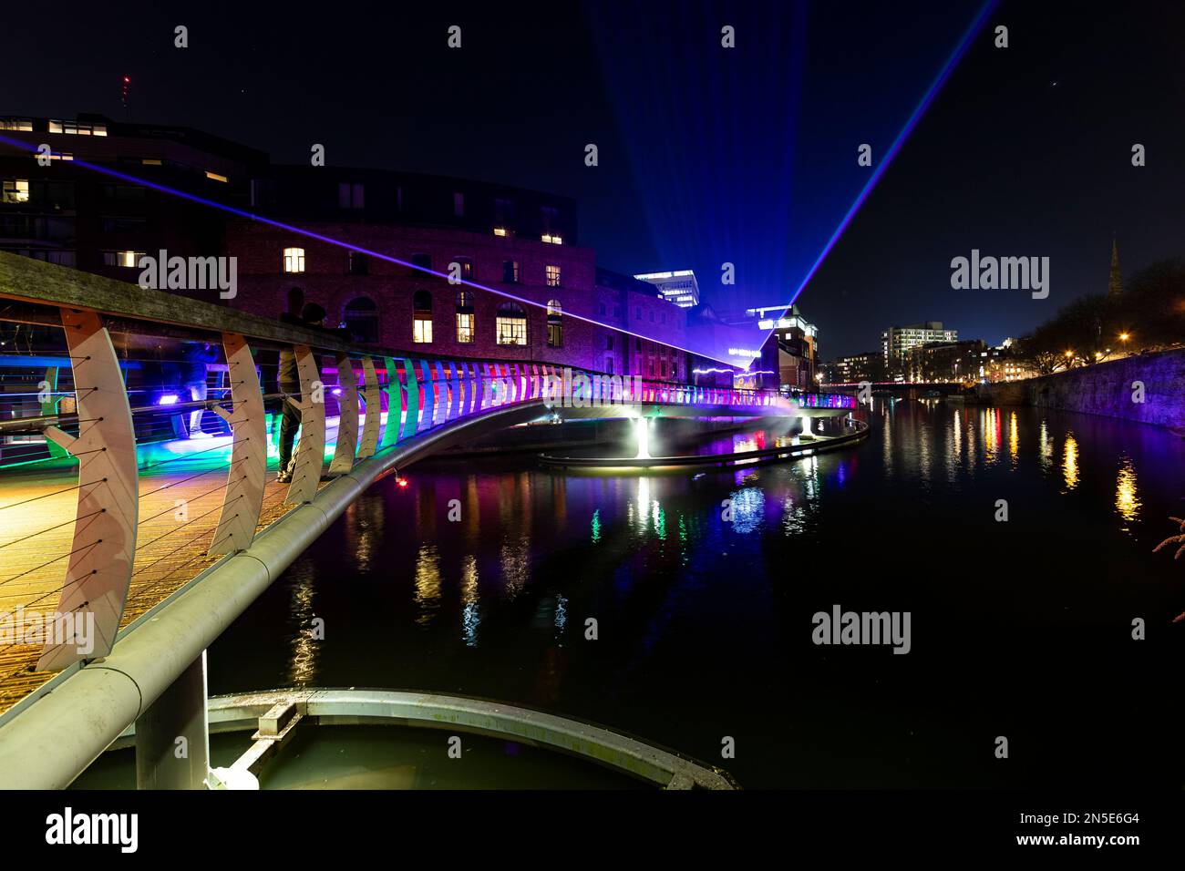 Beam at Castle Bridge, lasers, smoke and rainbows. Bristol Light ...
