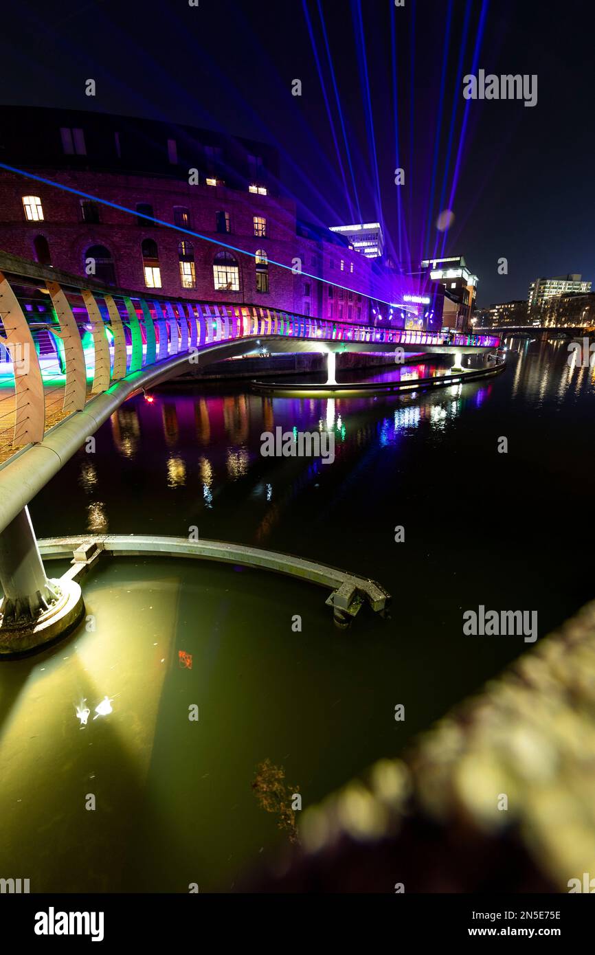Beam at Castle Bridge, lasers, smoke and rainbows. Bristol Light ...