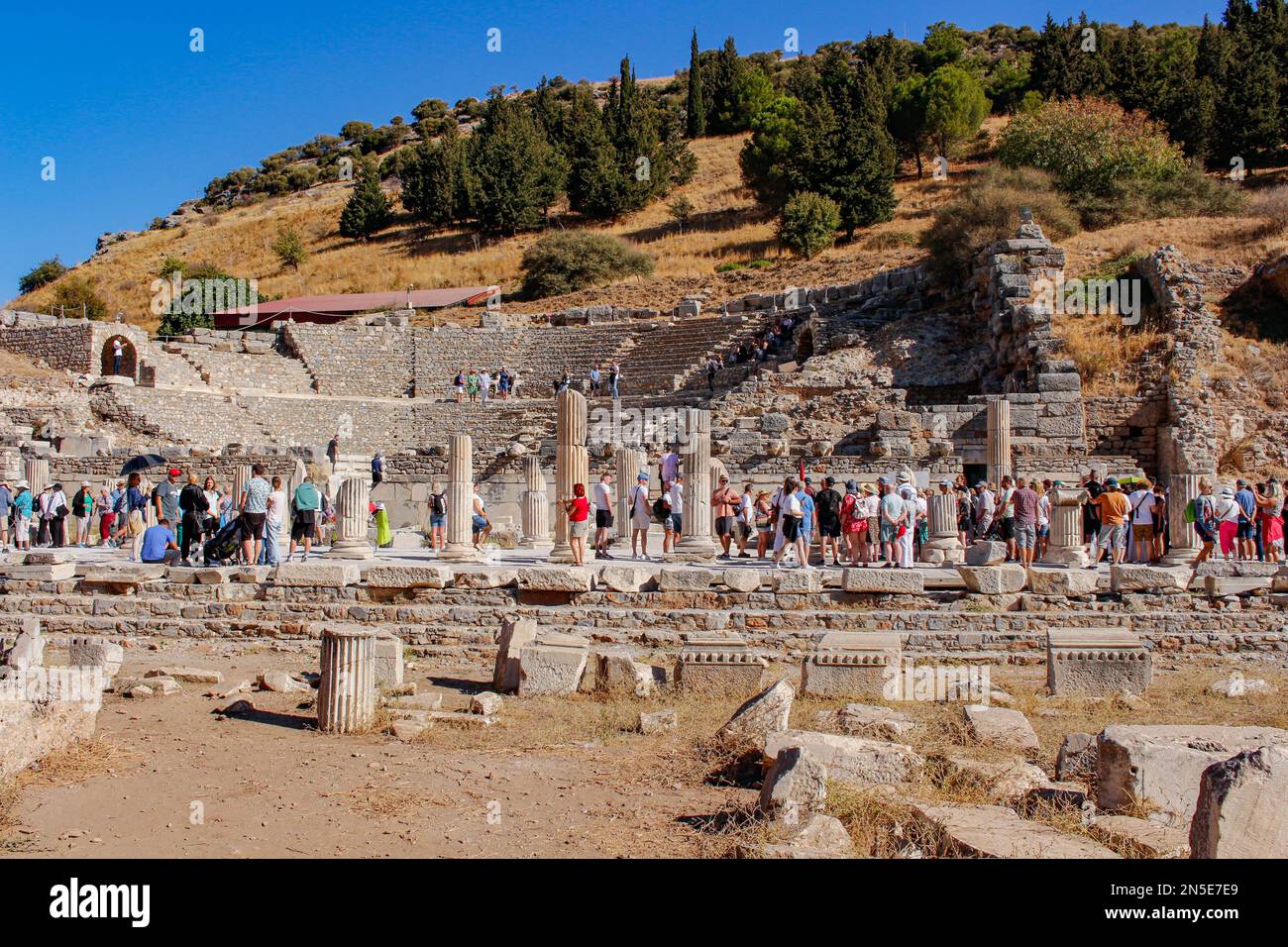 Ancient city Ephesus (Efes) in Turkey. Ancient architectural structures ...