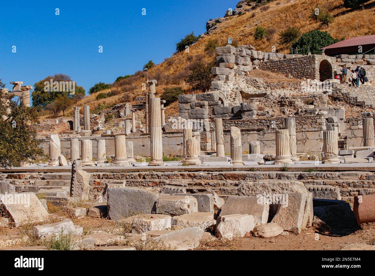 Ancient city Ephesus (Efes) in Turkey. Ancient architectural structures ...