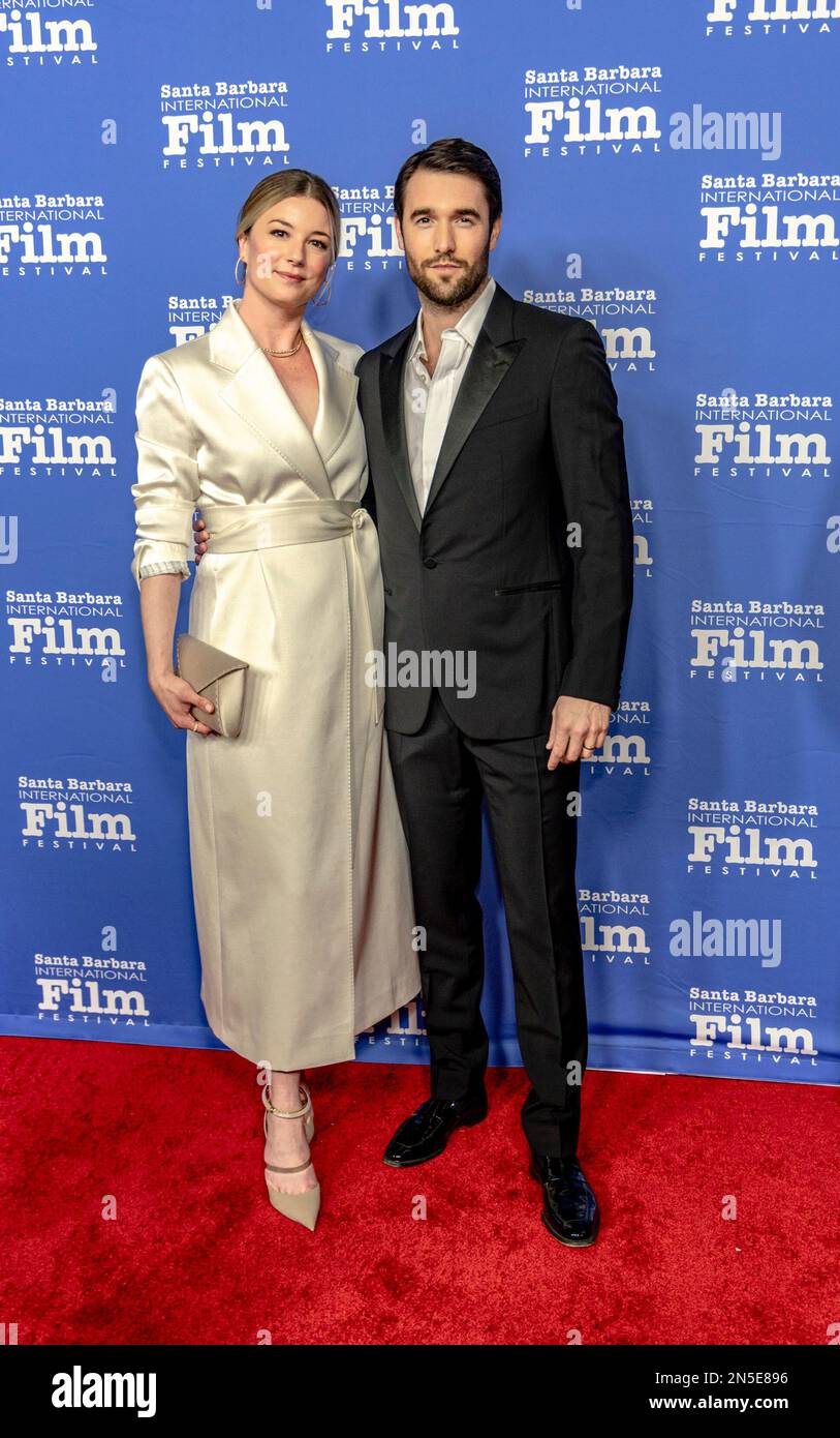 Emily VanCamp and Josh Bowman arrival at The 38th Santa Barbara ...