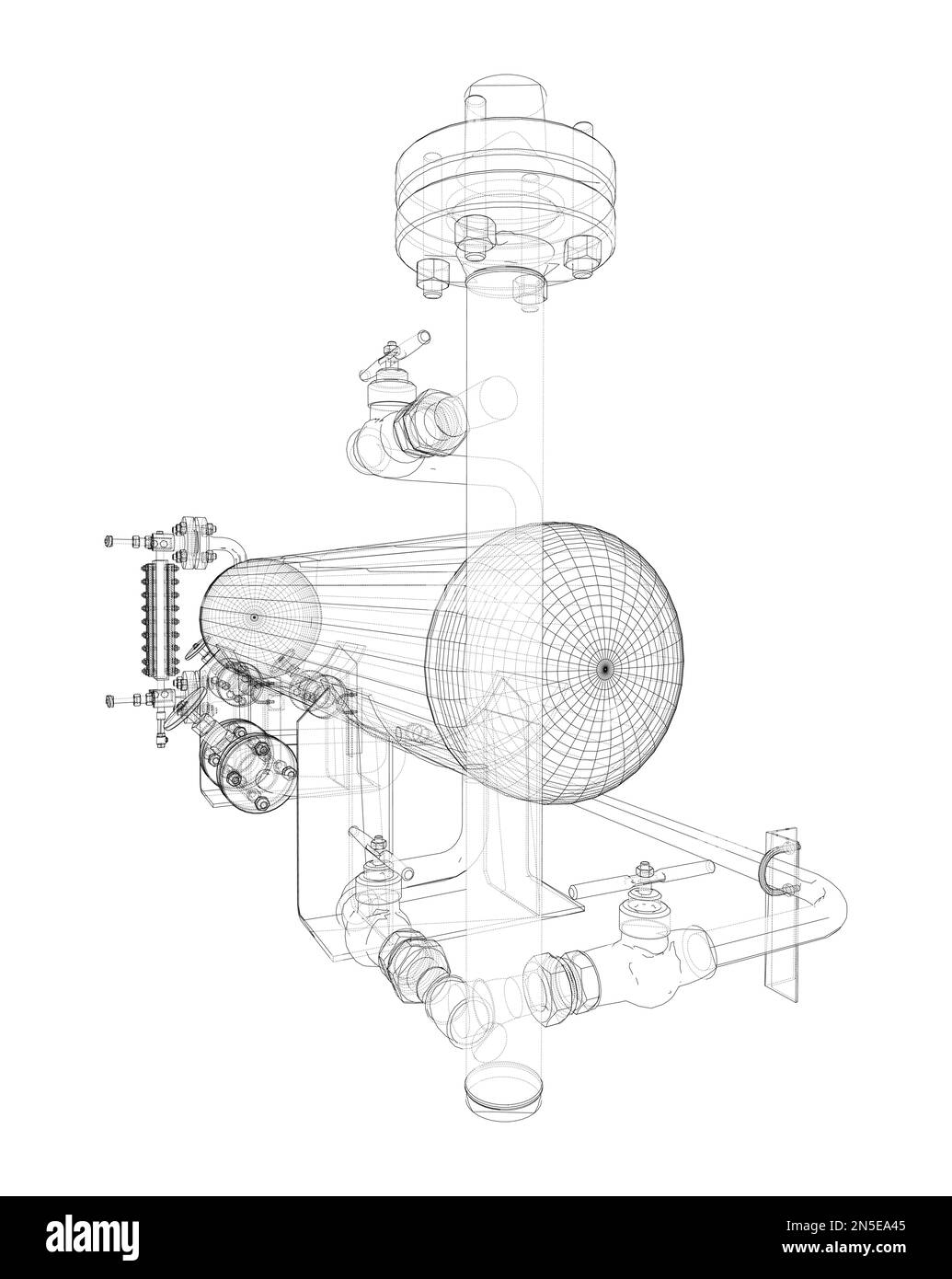 Industrial tank with valves. Vector Stock Vector Image & Art - Alamy