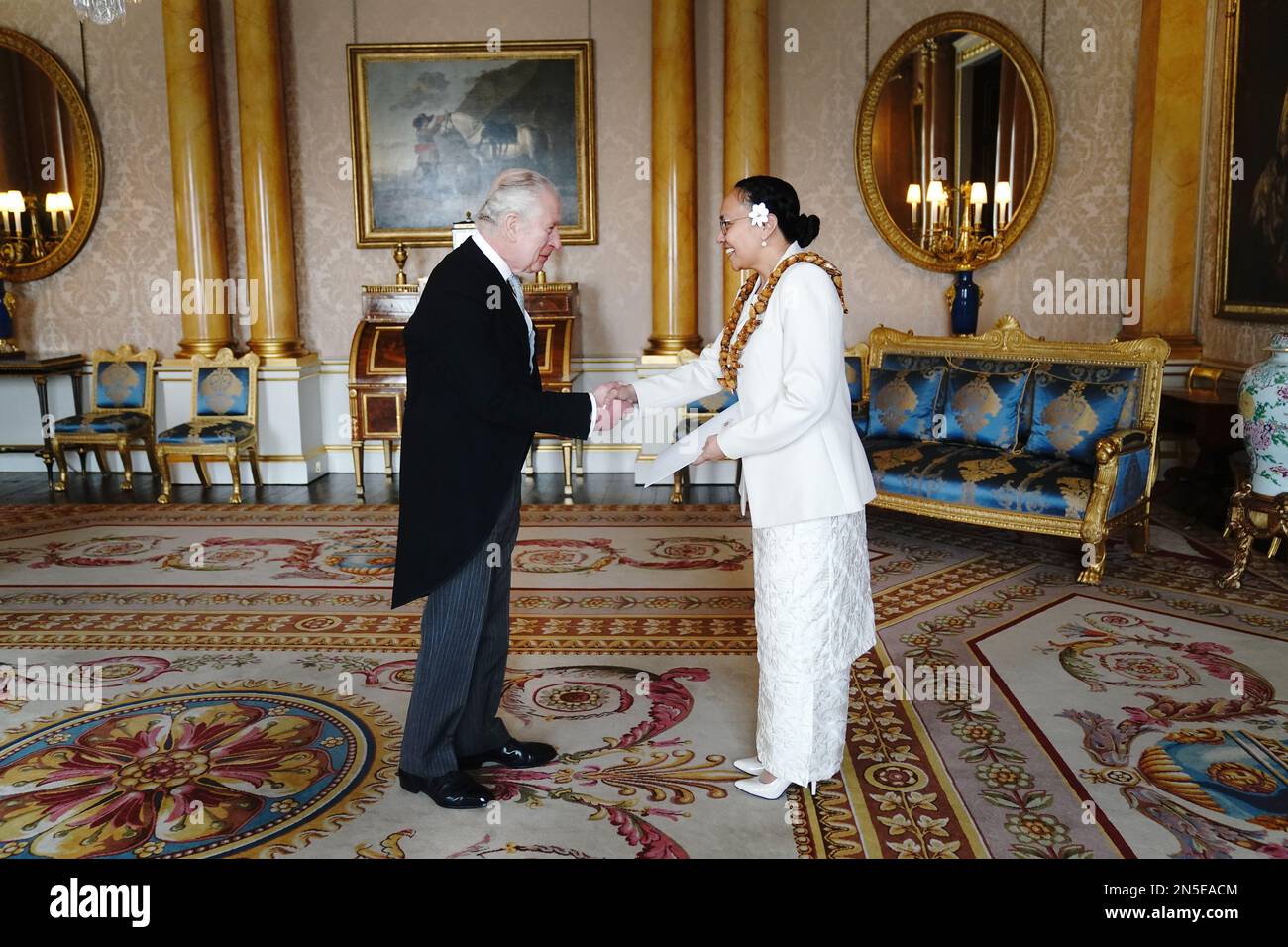 King Charles III receives Francella Strickland, the High Commissioner ...