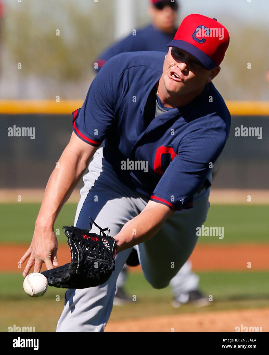 Cleveland Indians relief pitcher Vinnie Pestano flips a ball during ...