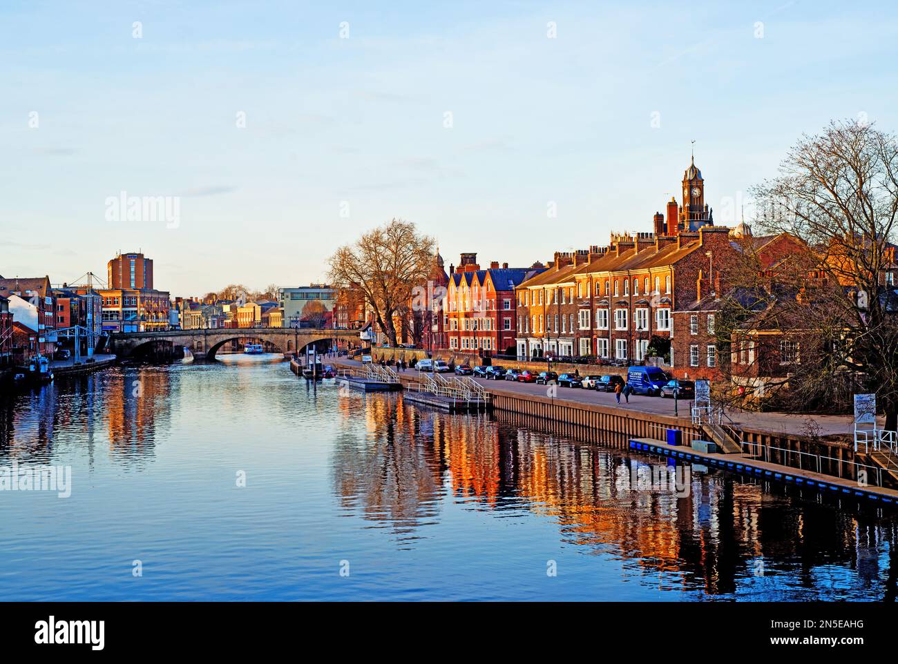 River Ouse, Ouse Bridge and Kings Staithes, York, Yorkshire, England ...