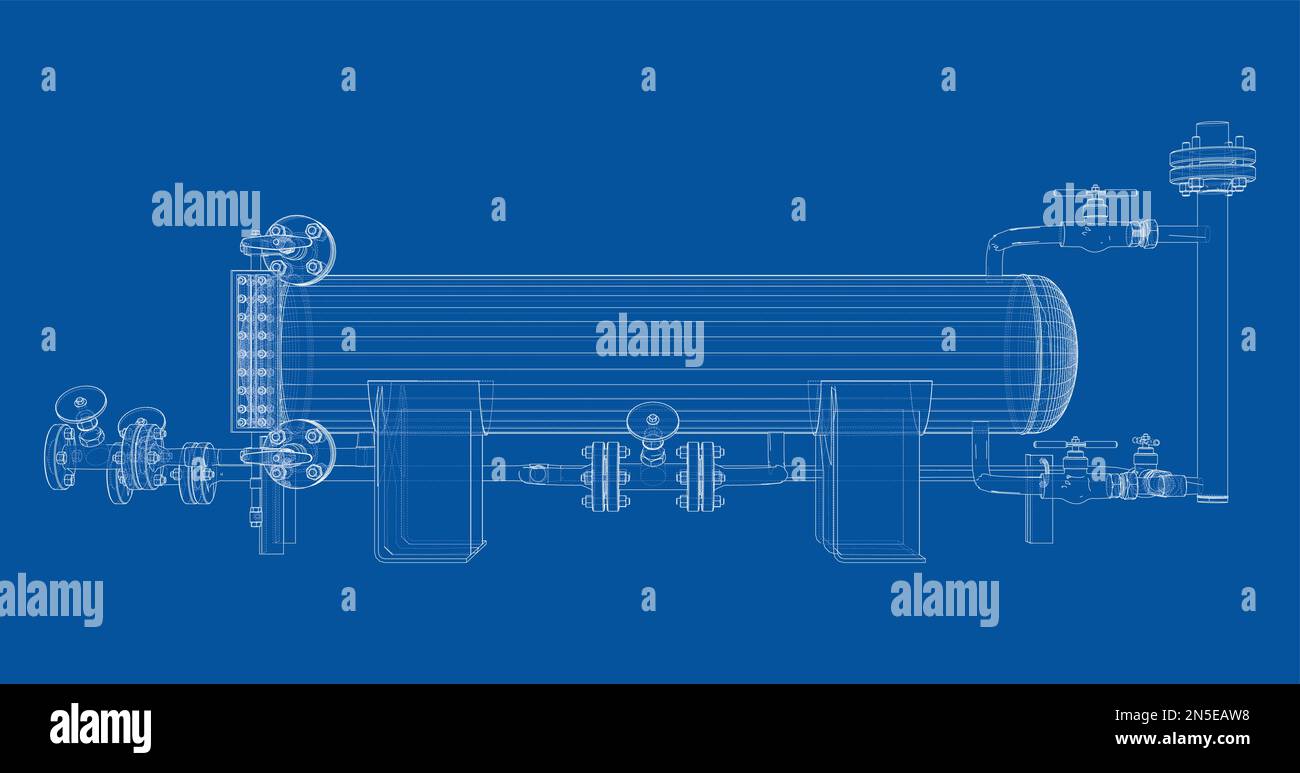 Industrial tank with valves. Vector Stock Vector Image & Art - Alamy