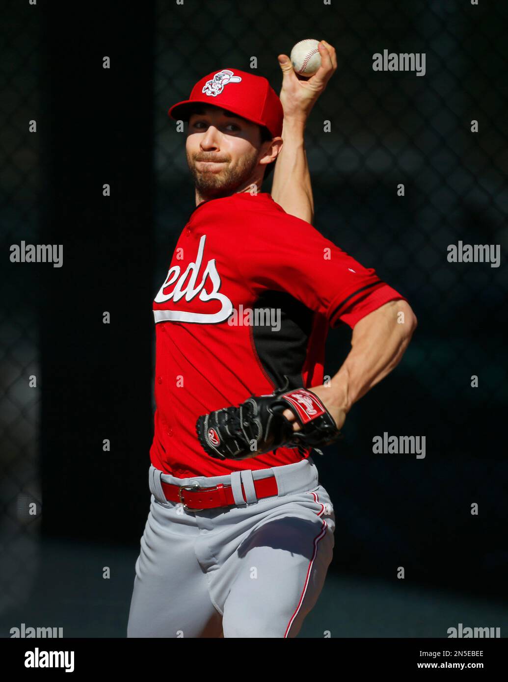 Cincinnati Reds pitcher Tony Cingrani throws during spring training ...