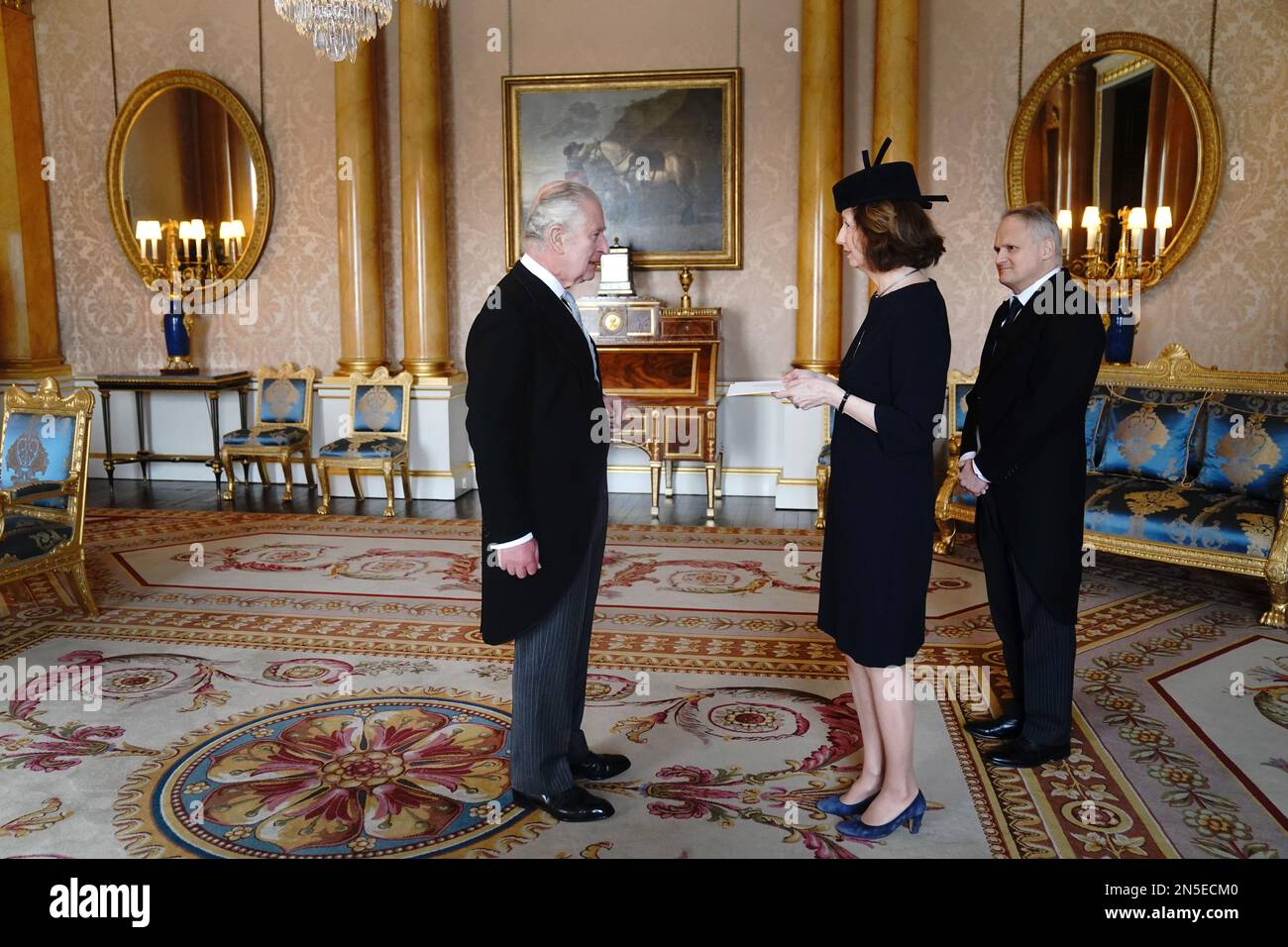 King Charles III receives Helen Duchene, the Ambassador of France, as ...