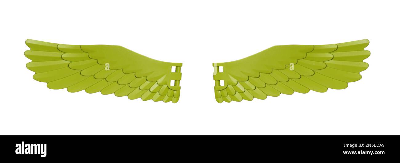 Bird wings made of plastic insulated on white background Stock Photo ...