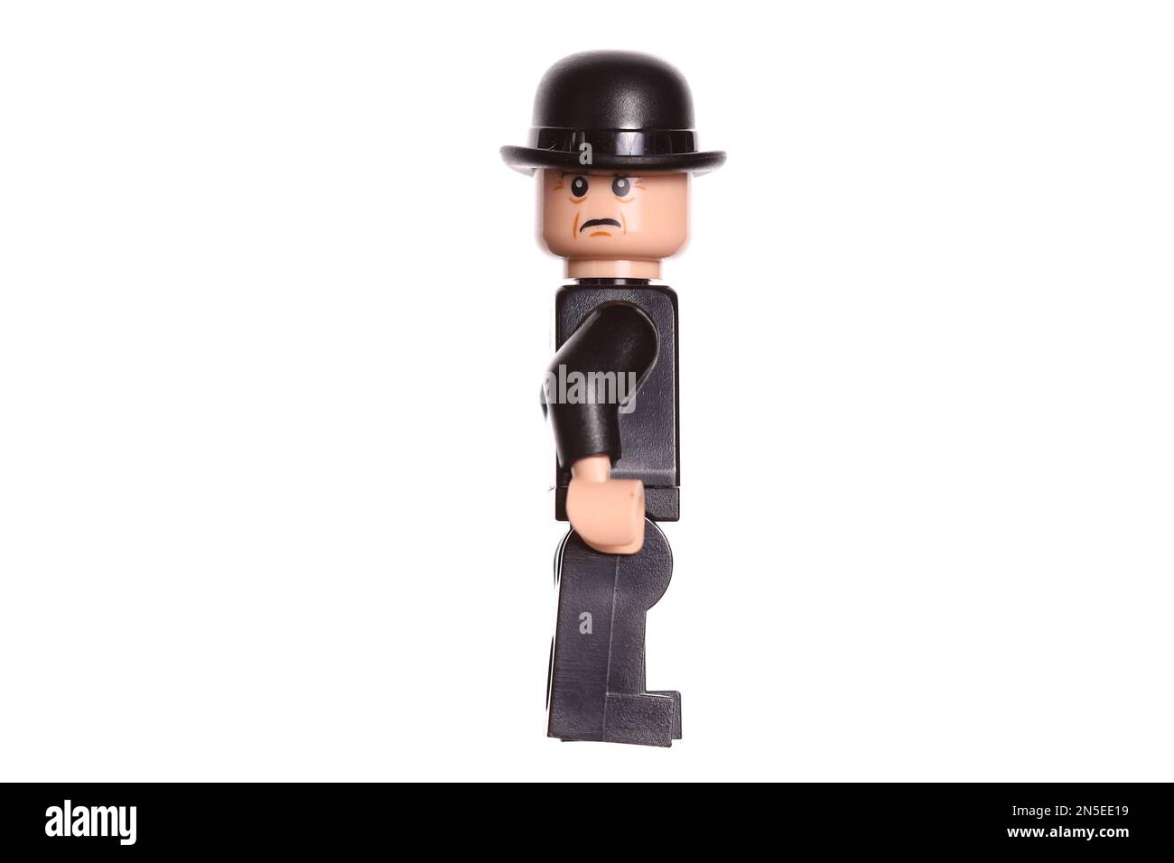 Russia Vyborg 01.22.2023 Lego figure minister of magic isolated on ...