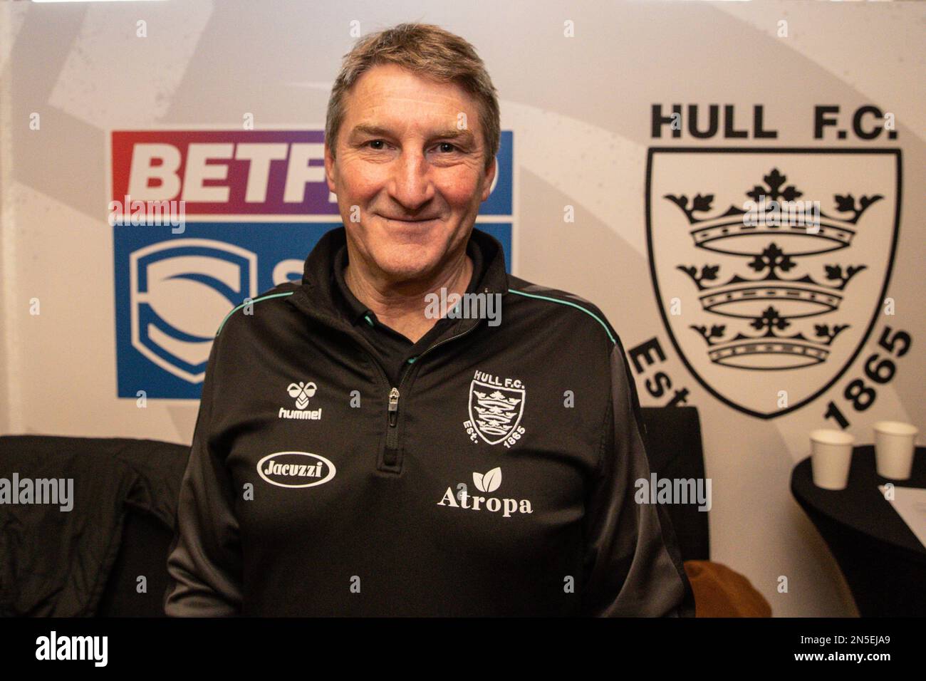 Tony Smith head coach of Hull FC during the Super League media launch ...