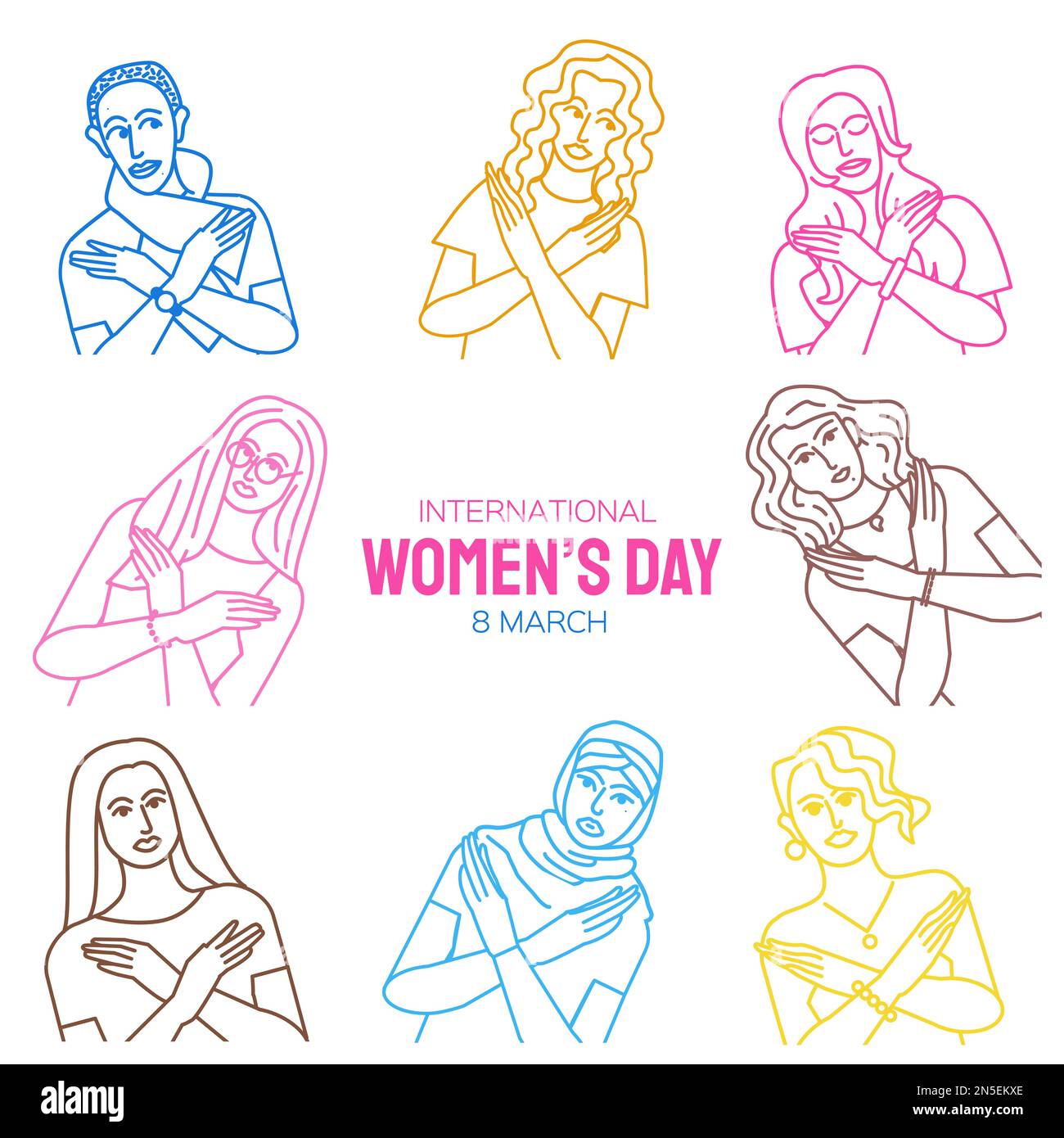 Break the bias. International Womens day. 8th March. Concept for ...