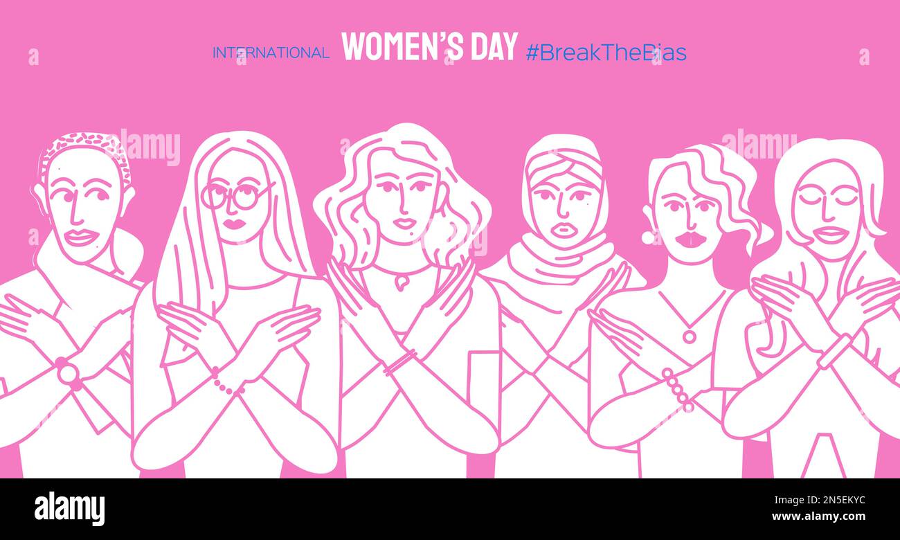 Break the bias. International Womens day. 8th March. Concept for ...