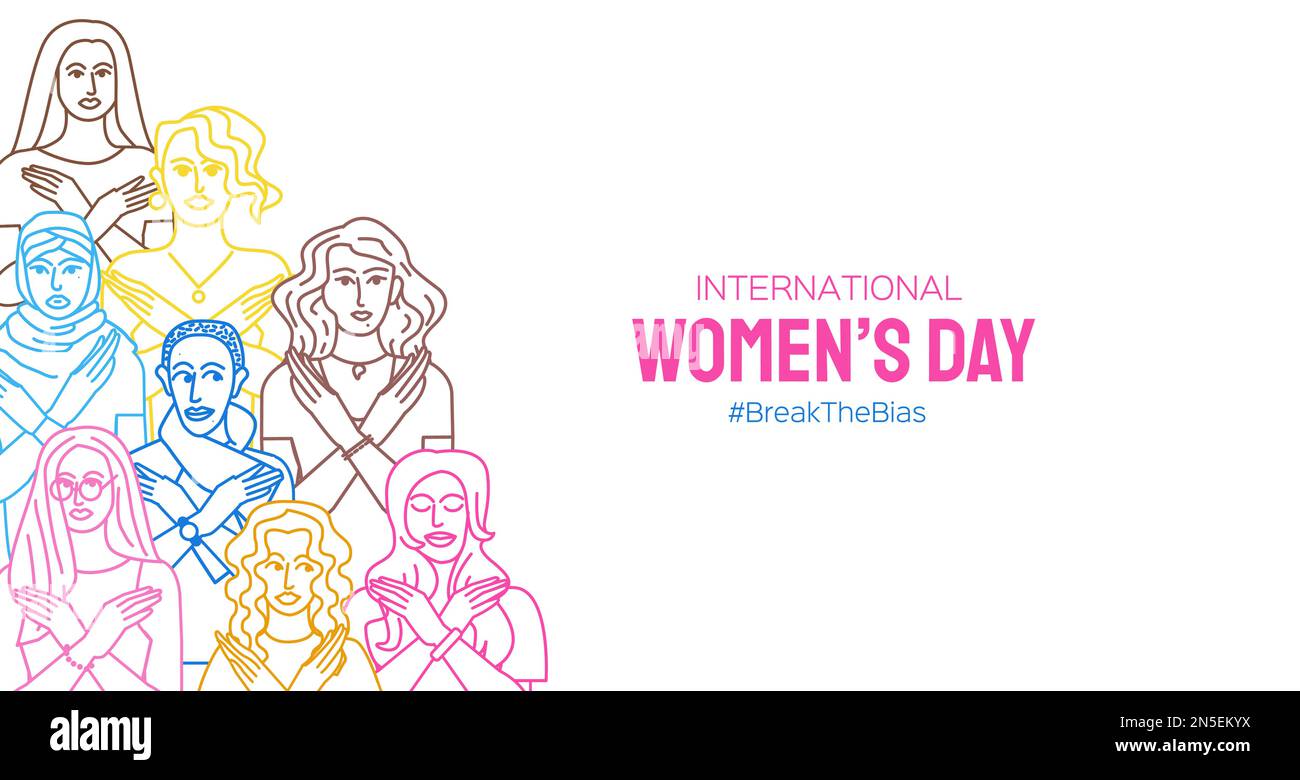 Break the bias. International Womens day. 8th March. Concept for ...