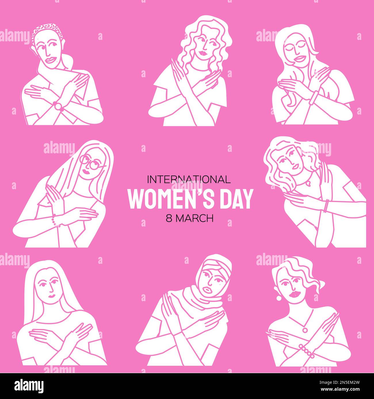Break the bias. International Womens day. 8th March. Concept for ...