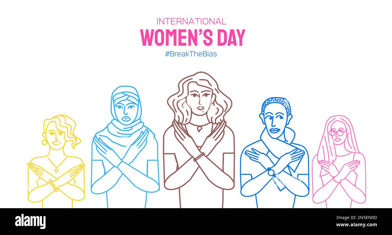 Break the bias. International Womens day. 8th March. Concept for ...