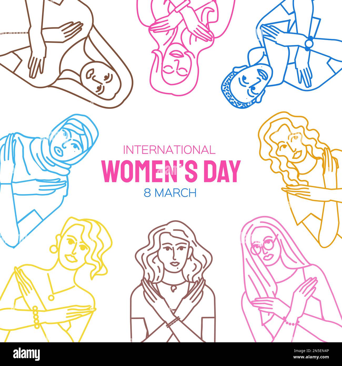 Break the bias. International Womens day. 8th March. Concept for ...