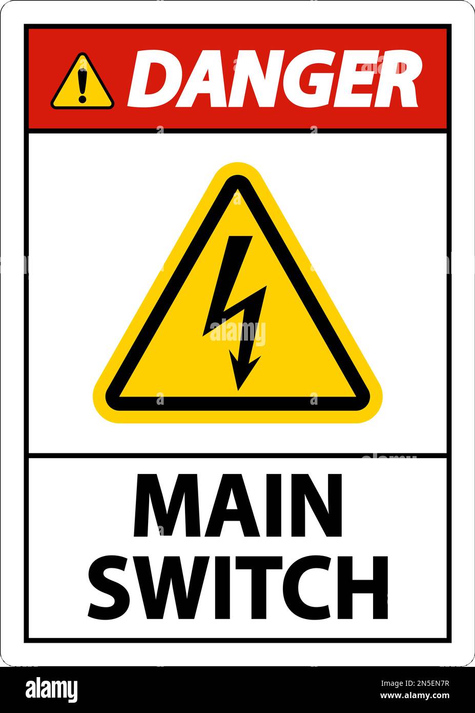 Danger Main Switch Sign On White Background Stock Vector Image & Art ...