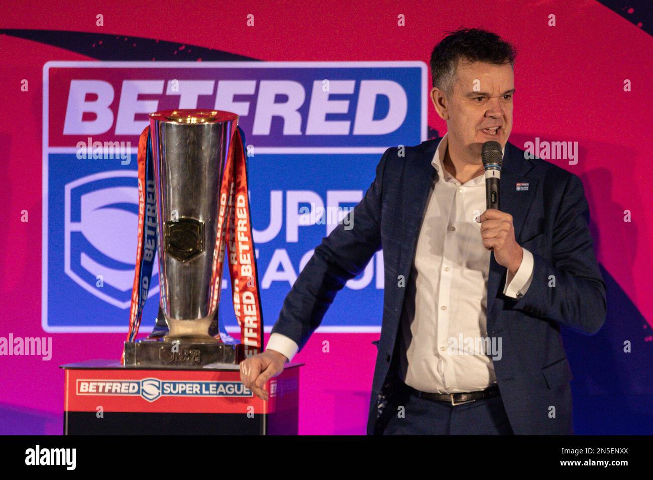 Mark Pearson of Betfred during the Super League media launch at Science ...