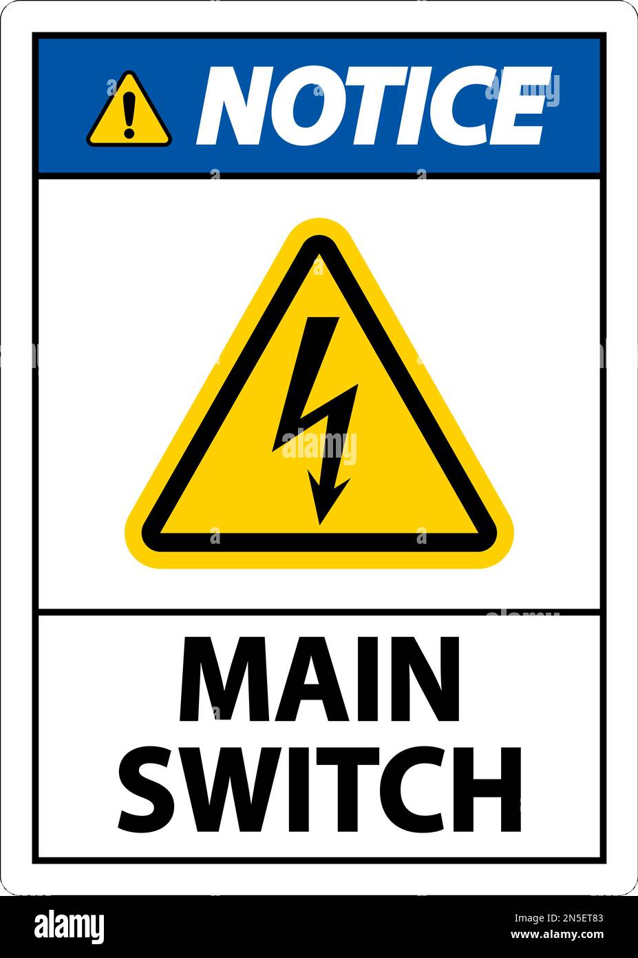 Notice Main Switch Sign On White Background Stock Vector Image & Art ...