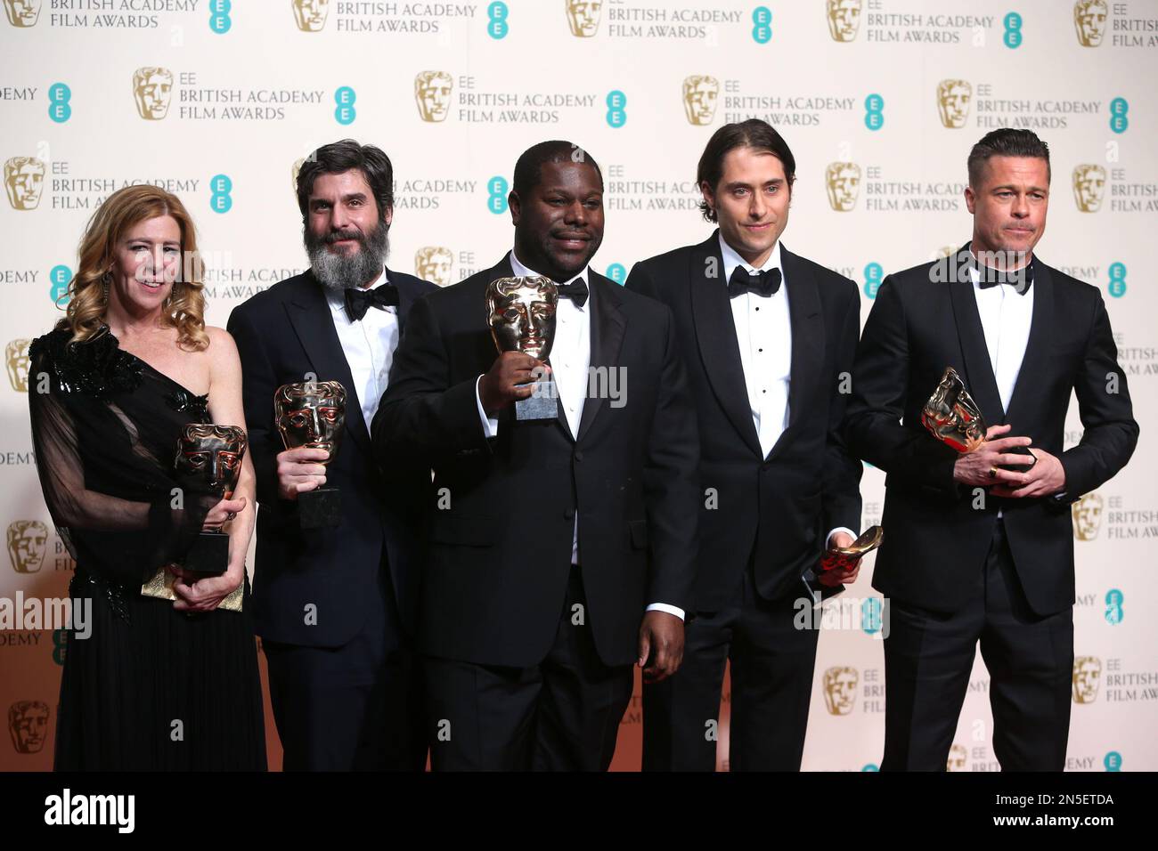 From left, Dede Gardner, Anthony Katagas, Steve McQueen, Jeremy Kleiner ...