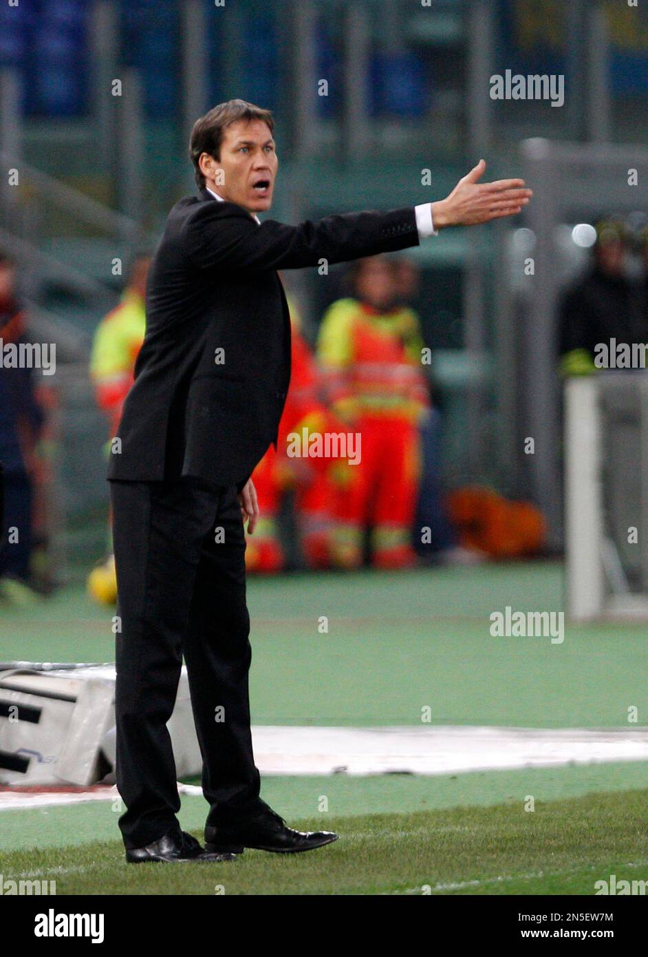AS Roma coach Rudi Garcia, of France, shouts directions to his players ...