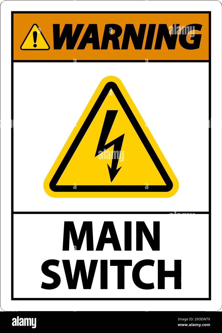 Warning Main Switch Sign On White Background Stock Vector Image & Art ...